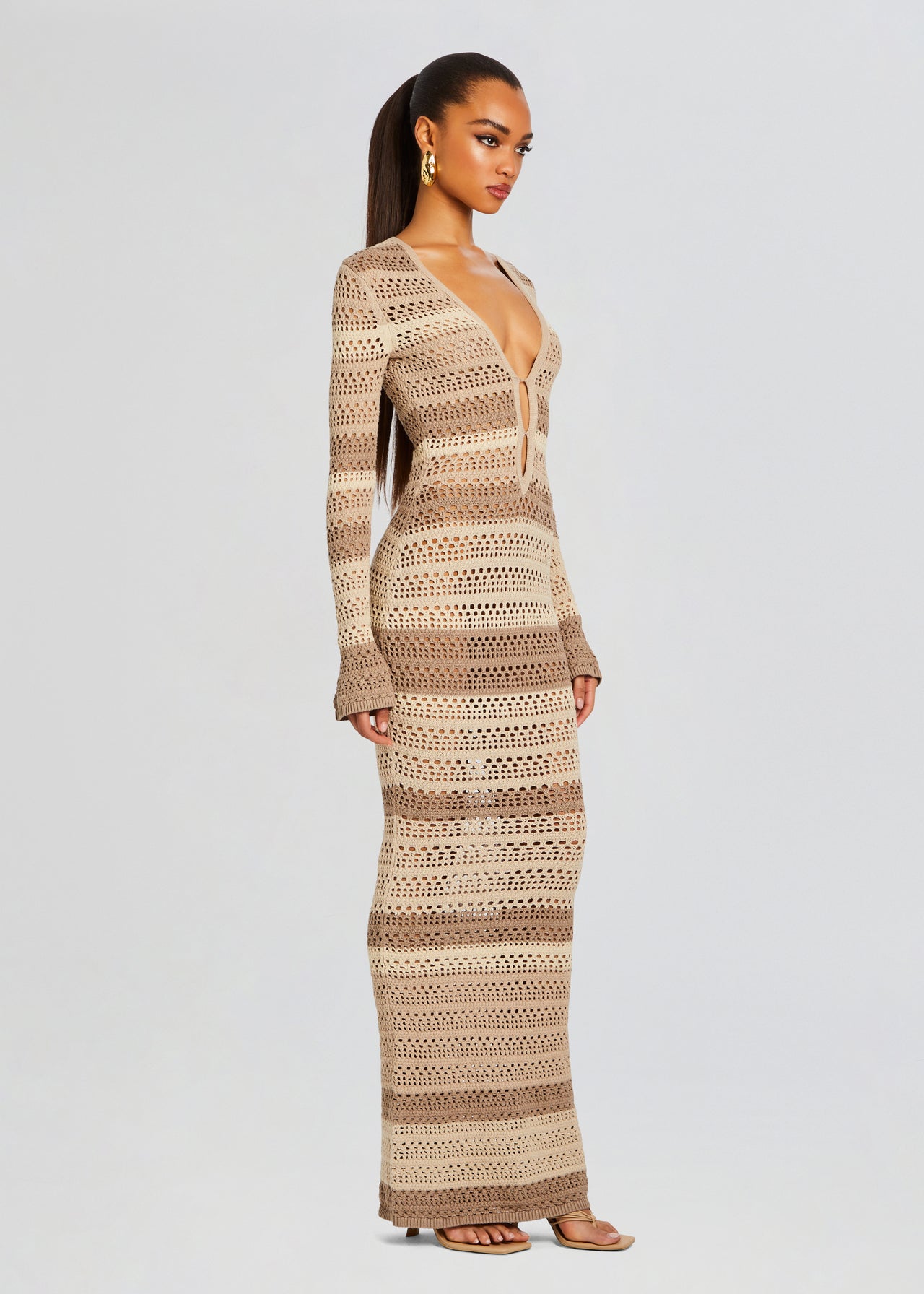 Lilith Knit Crochet Maxi Dress Retrofete