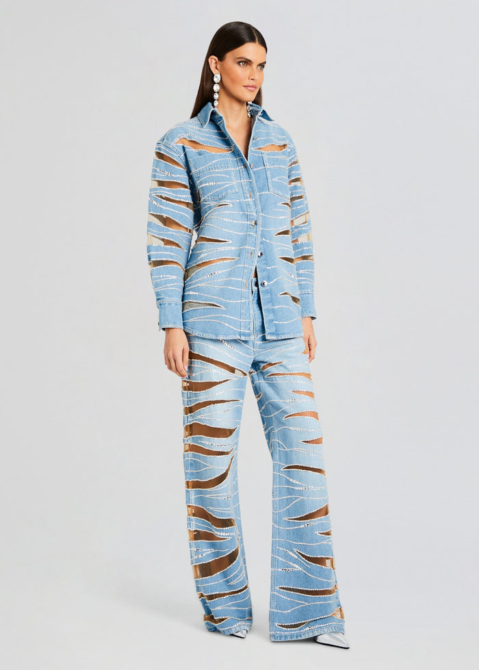 Avani Embellished Denim Shirt – Retrofete