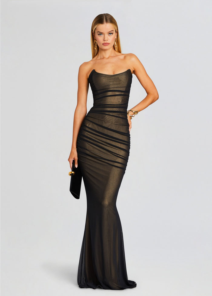 Black Floor Length Dress | Ford Dress | Retrofête – Retrofete