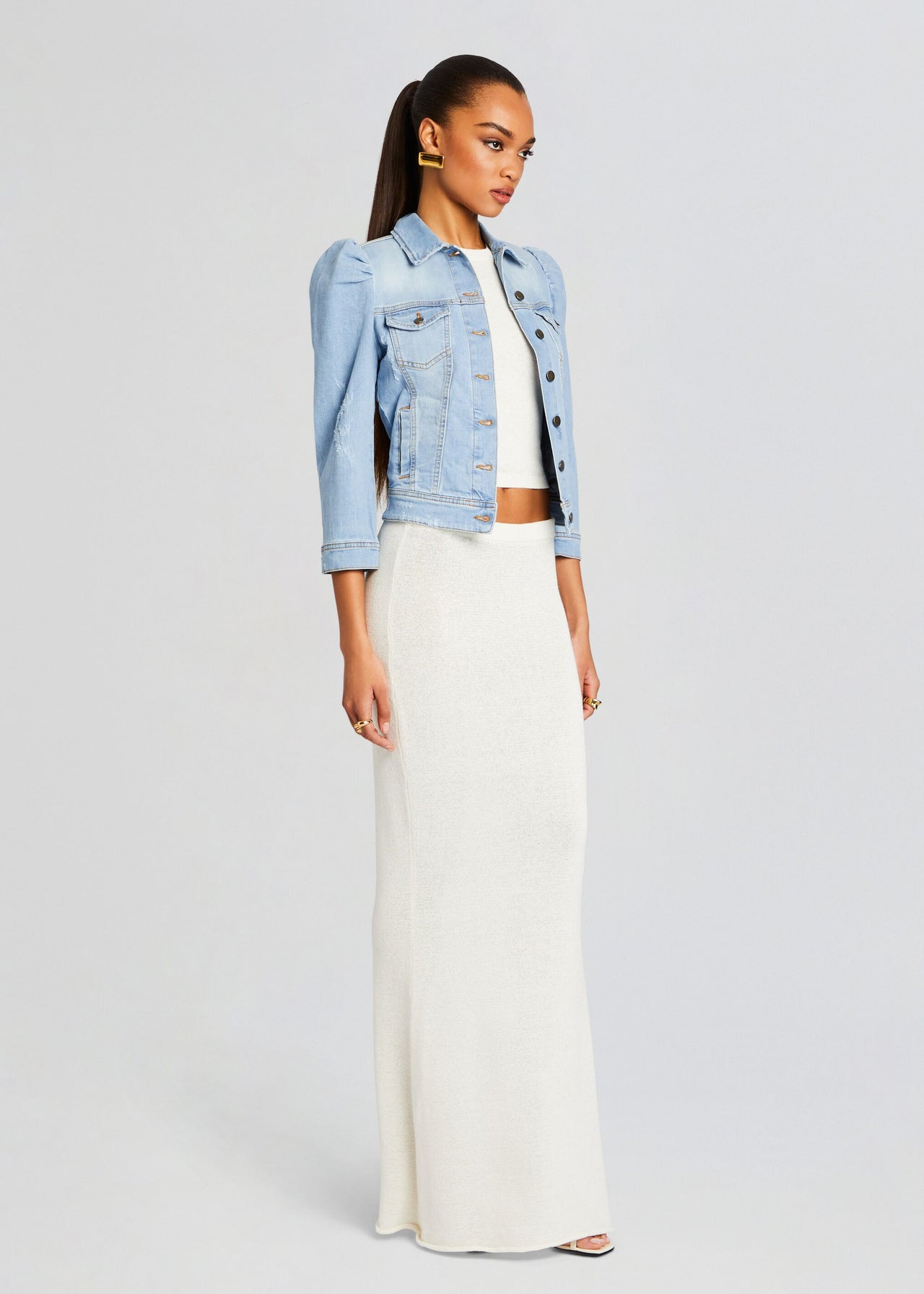 Chic Denim Jacket | Ada Jacket in Light Blue Stone | Retrofête – Retrofete