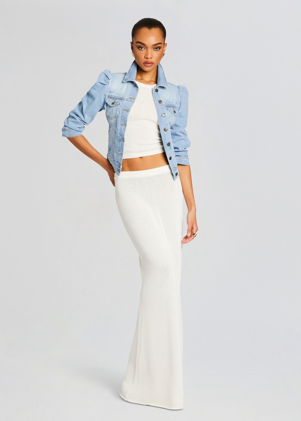 Chic Denim Jacket | Ada Jacket in Light Blue Stone | Retrofête – Retrofete