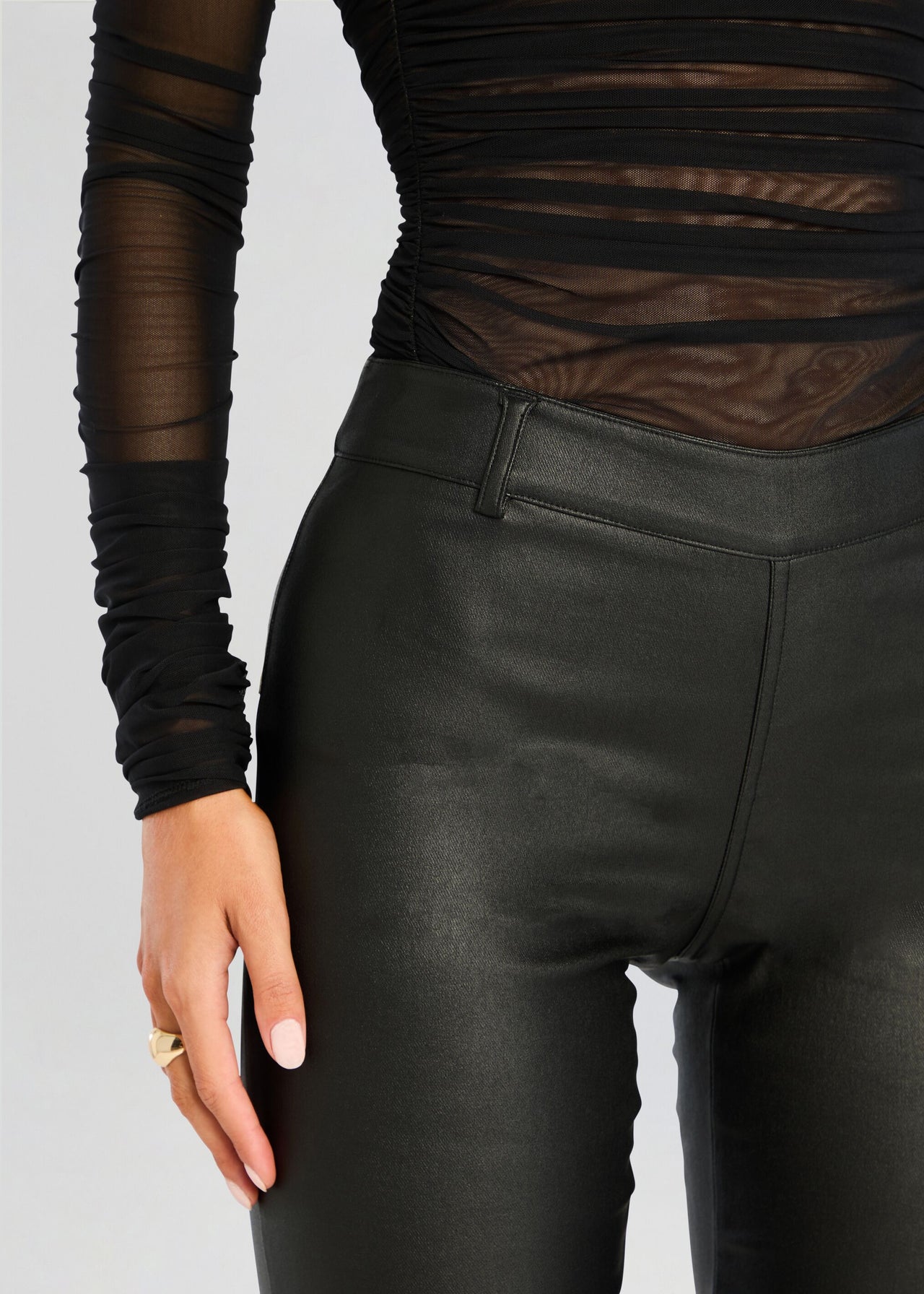 Black Denim Pant | Danica Coated Pant | Retrofête – Retrofete