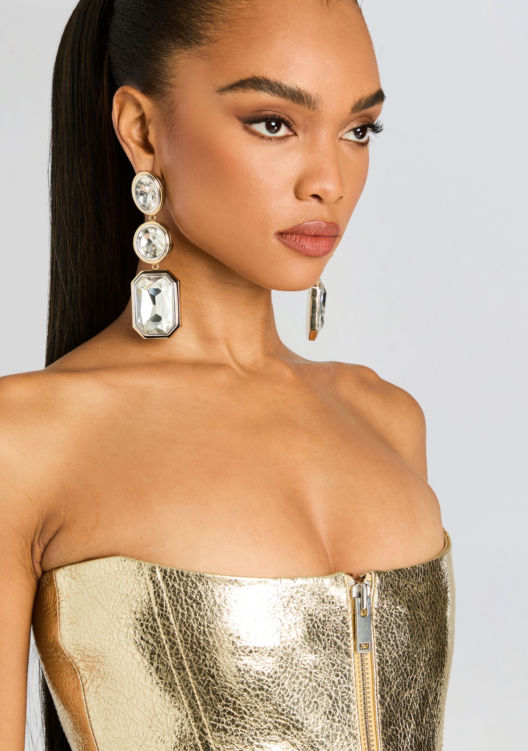 Gold dress earrings store