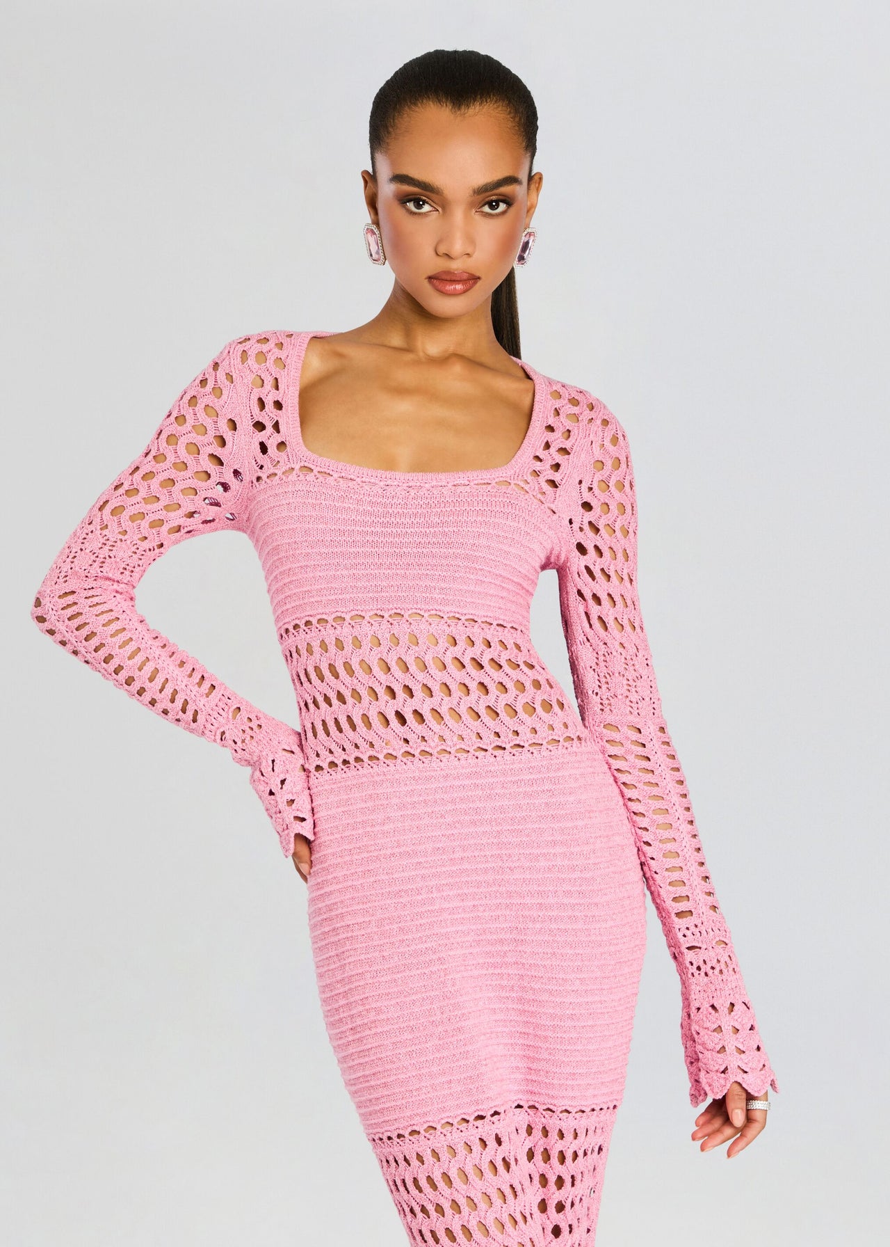 Airie Metallic Crochet Dress – Retrofete