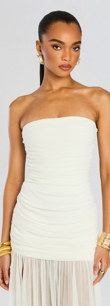 Strapless White Dress | Adele Gown | Retrofête – Retrofete