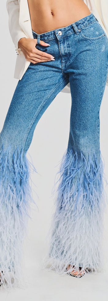 Moore Mid Rise Flare Feather Jean – Retrofete